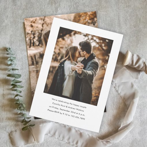 Simple Type 2 Photo Wedding Engagement Party Invitation | Zazzle