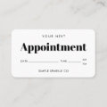 Simple Type Minimal Appointment Reminder Card | Zazzle