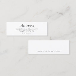 Simple Typography Address 04. Script Font . Mini Business Card | Zazzle