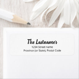 Simple Typography Family Name Address Label | Zazzle