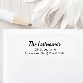 Simple Typography Family Name Address Label | Zazzle