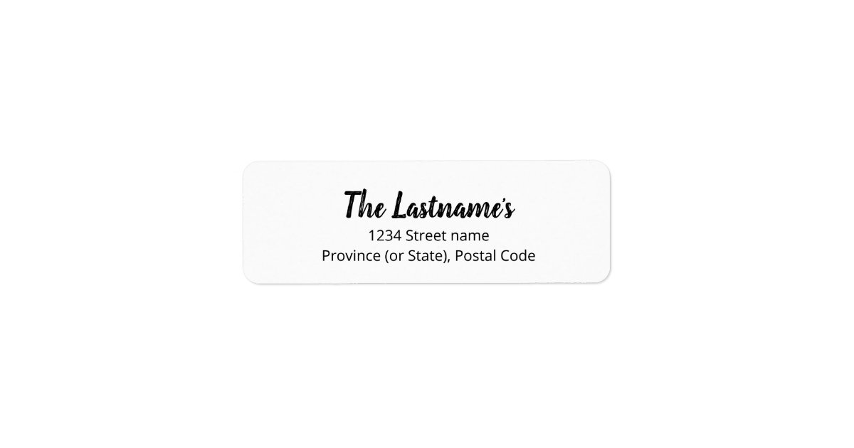 Simple Typography Family Name Address Label | Zazzle