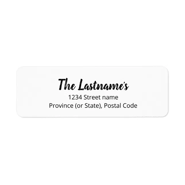 Simple Typography Family Name Address Label | Zazzle