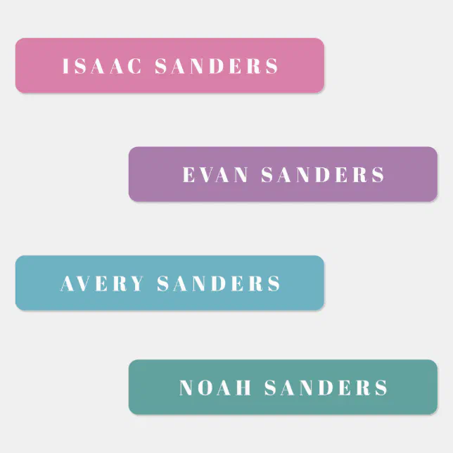 Simple Typography Girls Waterproof Name Labels | Zazzle