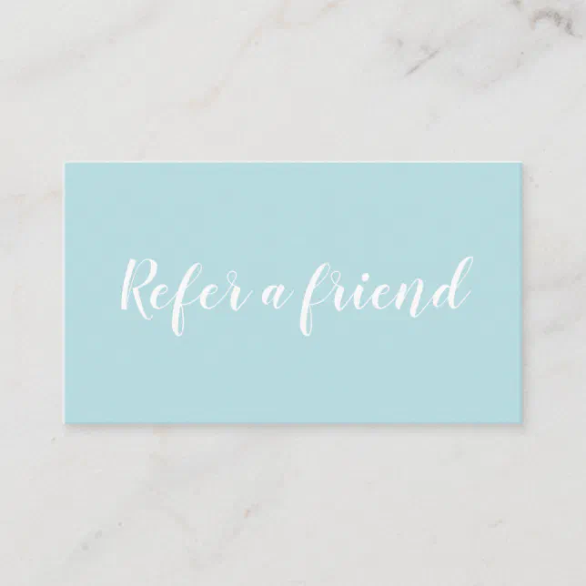 Simple typography refer a friend business card | Zazzle