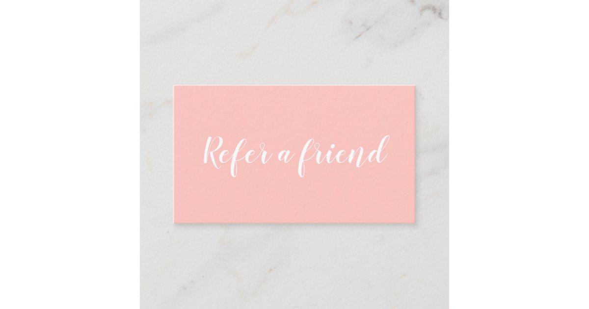 Simple typography refer a friend business card | Zazzle