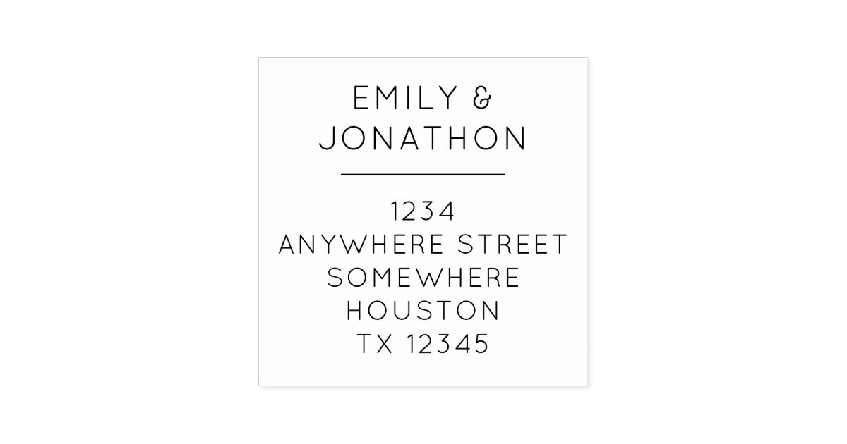 Simple Typography Return Name Address Square Self-inking Stamp | Zazzle