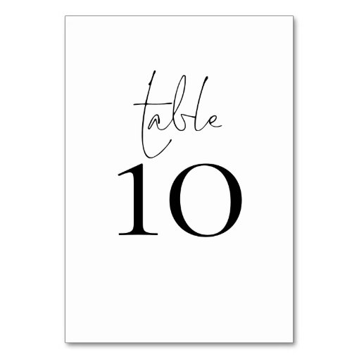Simple Typography Script Wedding Table Number | Zazzle
