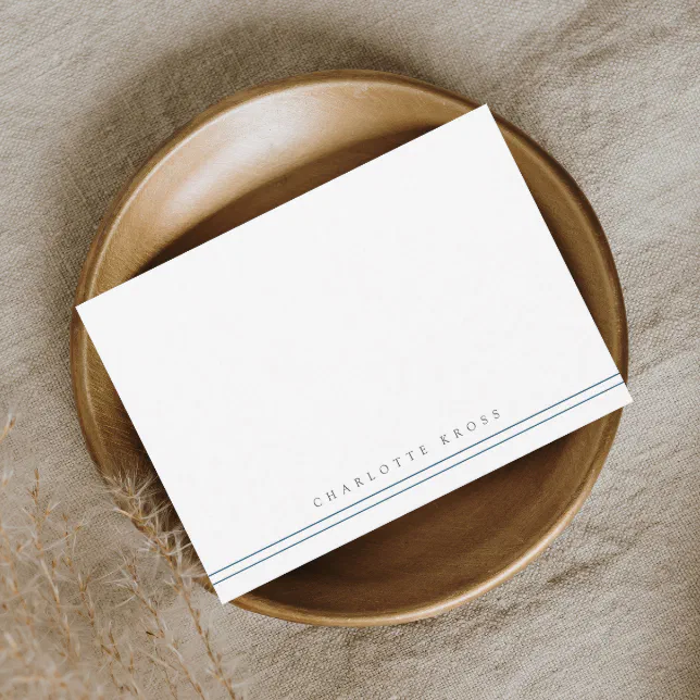 Simple Typography Stripe Personal Stationery Note Card | Zazzle