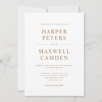 Simple Typography Wedding Invitation | Zazzle