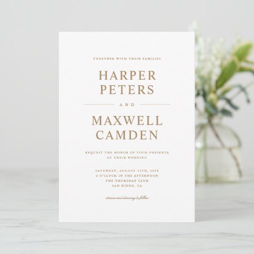 Simple Typography Wedding Invitation | Zazzle