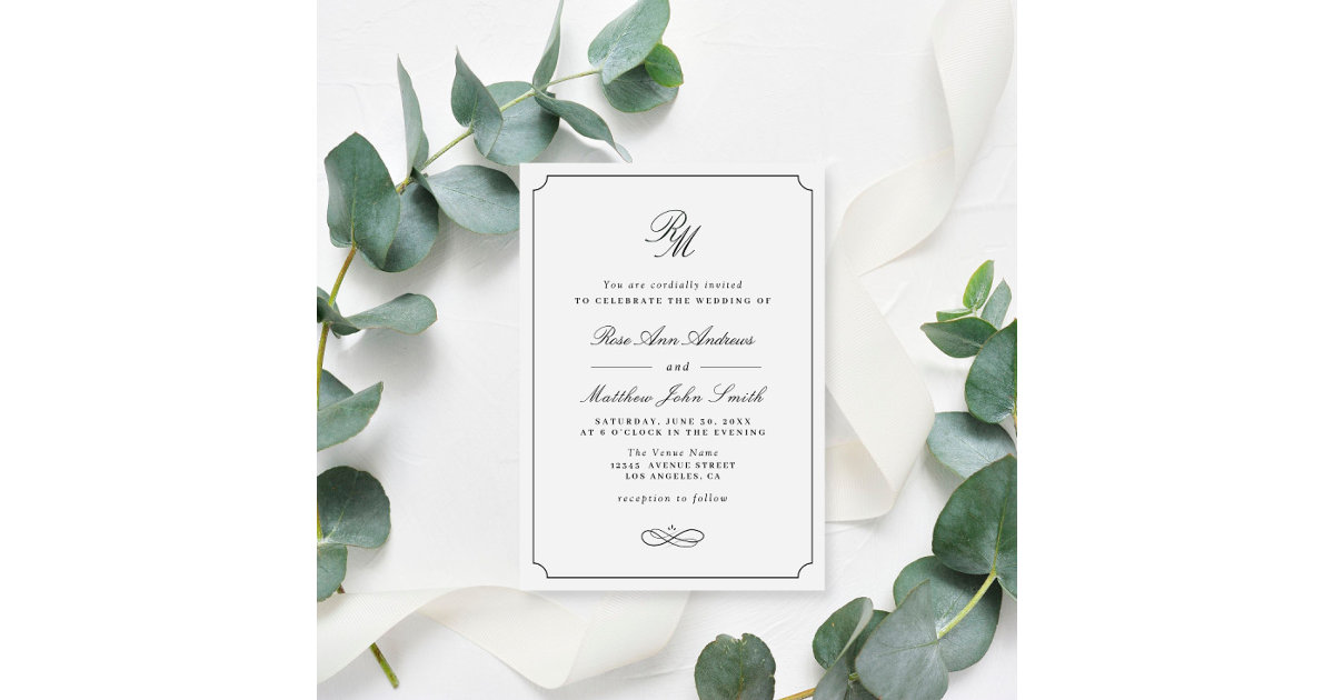 simple typography wedding invitation | Zazzle