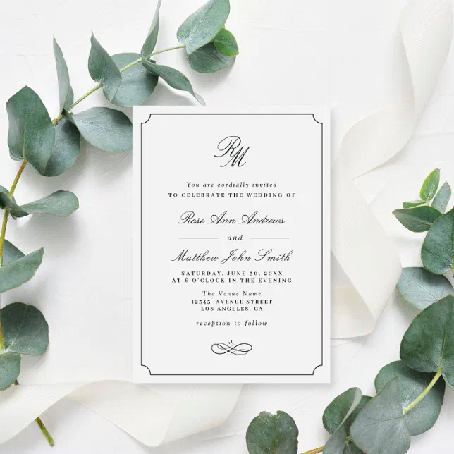 simple typography wedding invitation | Zazzle