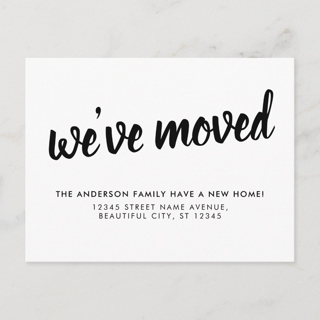 Simple Typography We've Moved Moving Announcement | Zazzle