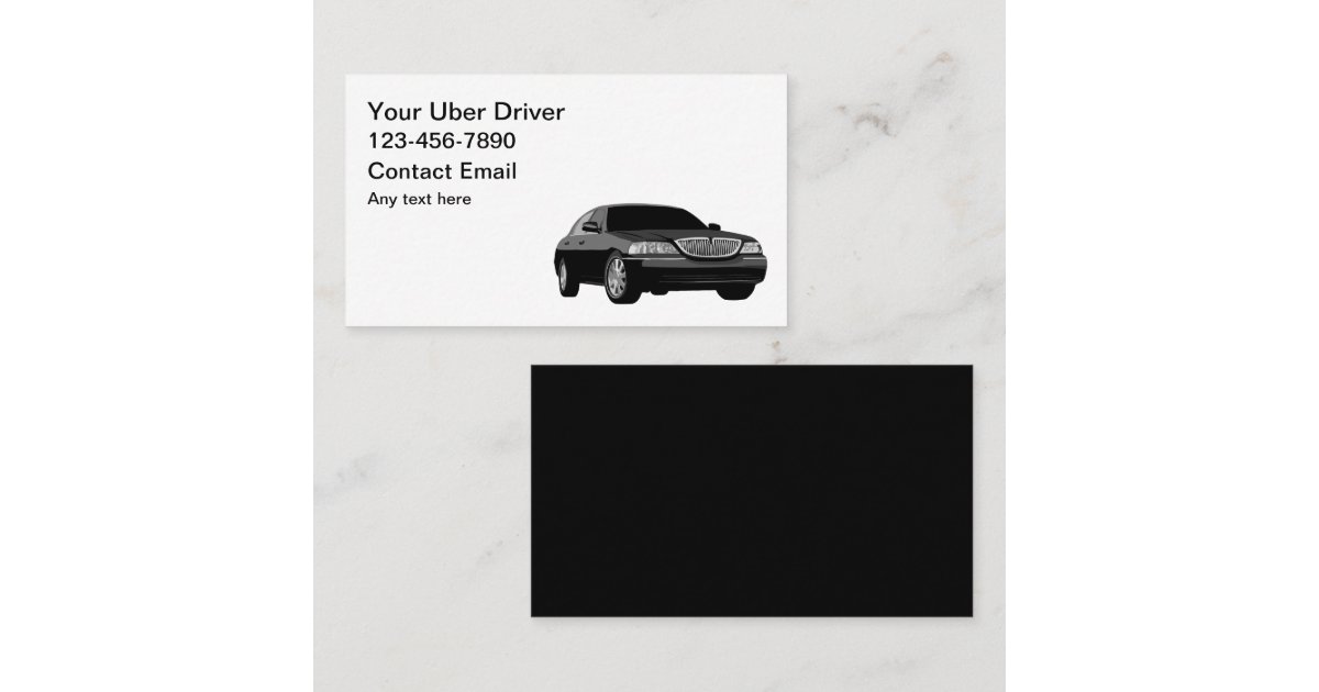 Simple Uber Driver Editable Business Cards | Zazzle