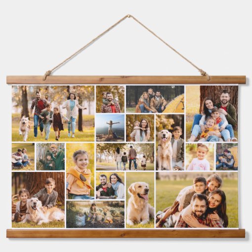 Simple Unique 18 Photo Collage Hanging Tapestry | Zazzle