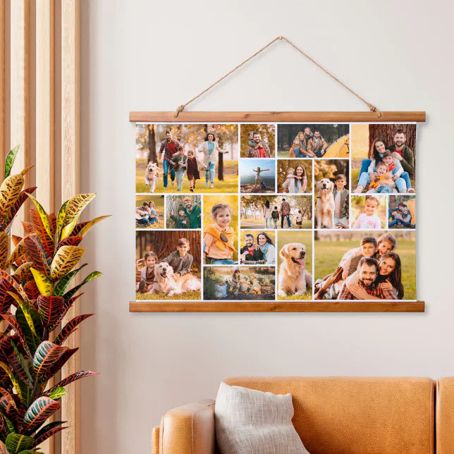 Simple Unique 18 Photo Collage Hanging Tapestry | Zazzle