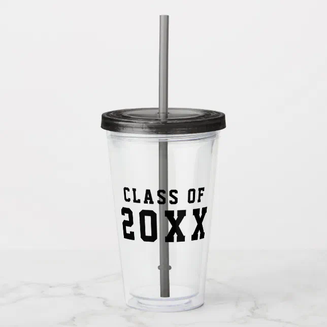 Simple Varsity Graduating Class of Year Acrylic Tumbler | Zazzle