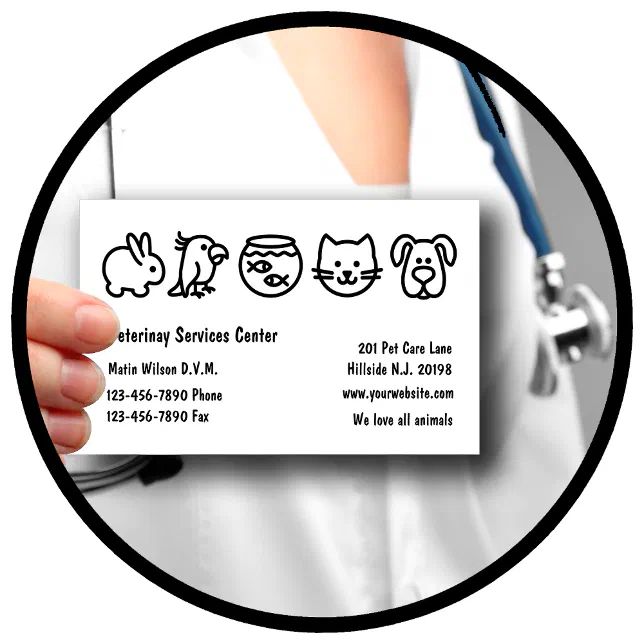 Simple Veterinarian Business Cards | Zazzle