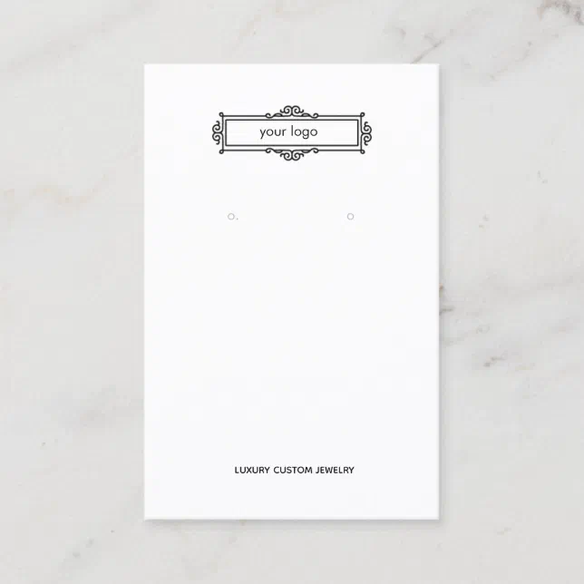 Simple Victorian Logo Earring Display Business Card | Zazzle