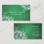 Simple Vintage Scroll Emerald Green Business Card | Zazzle