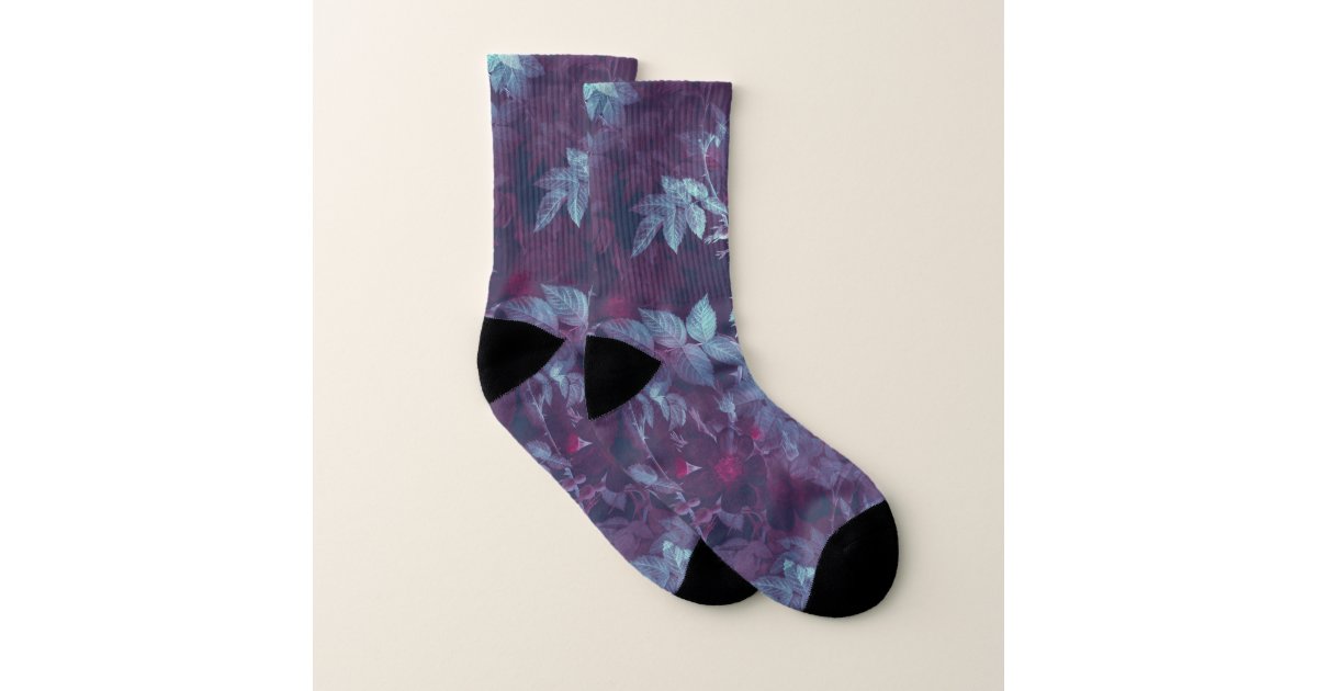 Simple Vintage Victorian Red Floral Design | Socks | Zazzle