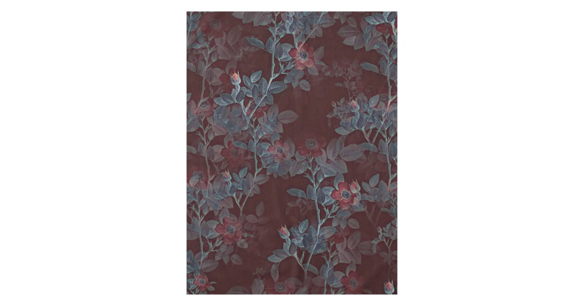 Simple Vintage Victorian Red Floral Design | Tablecloth | Zazzle