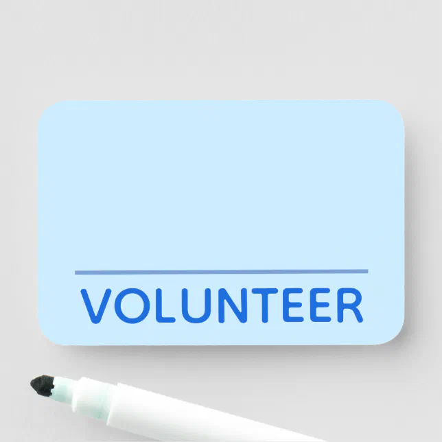 Simple "VOLUNTEER" Name Tag | Zazzle