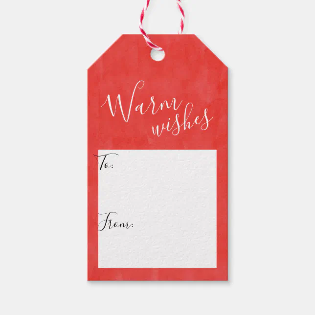 Simple Warm Wishes #Christmas #Holiday Gift Tags | Zazzle