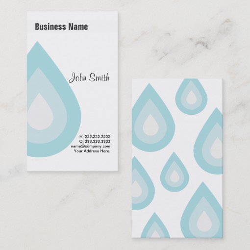 Simple Water Drop business card | Zazzle