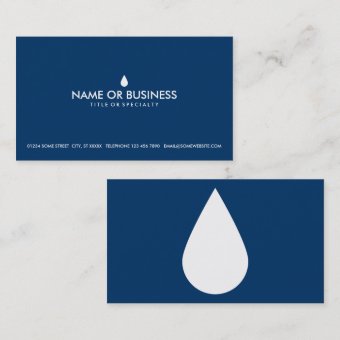 simple water drop business card | Zazzle