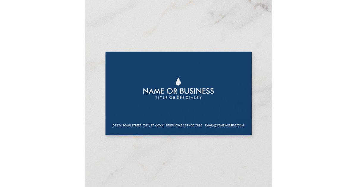 simple water drop business card | Zazzle
