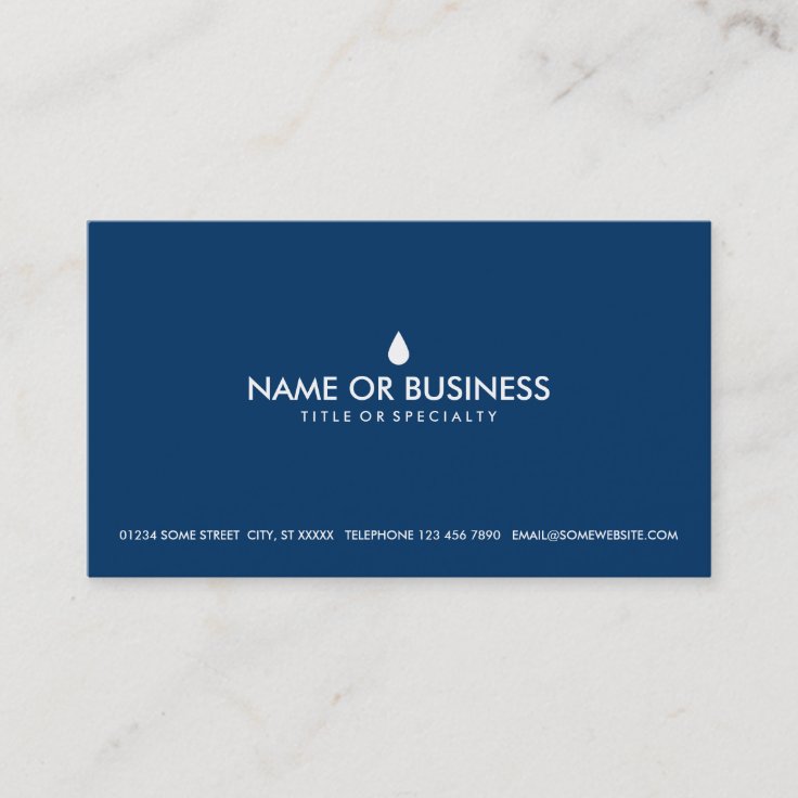 simple water drop business card | Zazzle