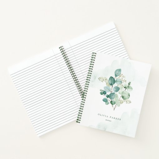 Simple Watercolor Eucalyptus Notebook | Zazzle