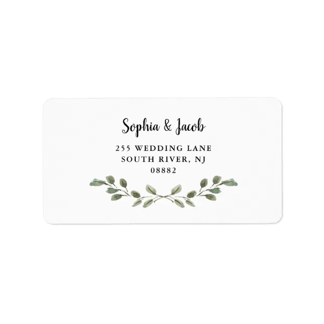 Simple Watercolor Foliage and Handwritten Script Label | Zazzle