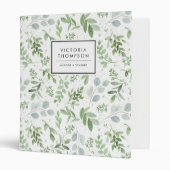 Simple Watercolor Greenery Eucalyptus Pattern 3 Ring Binder | Zazzle