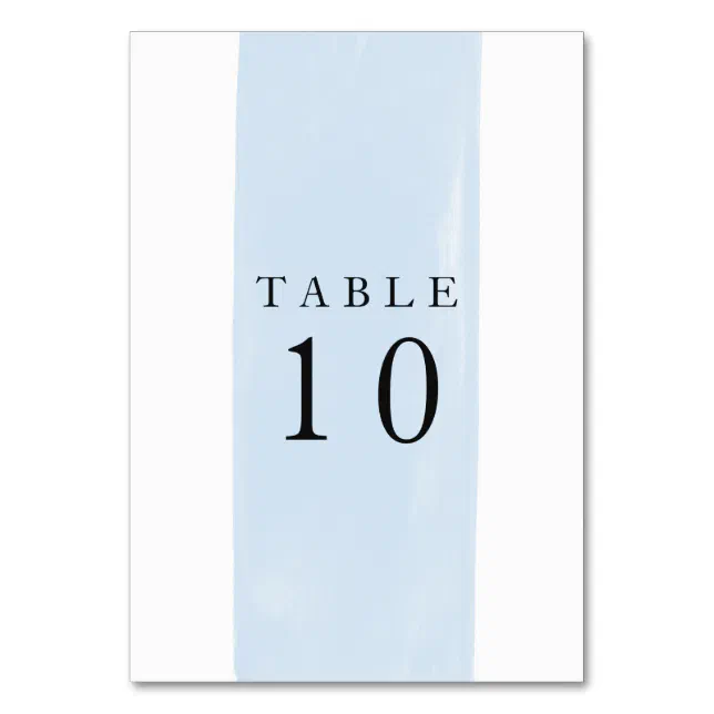 Simple Watercolor Wedding Table Number Card | Zazzle