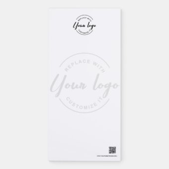 Simple watermark custom logo qr code website magnetic notepad | Zazzle