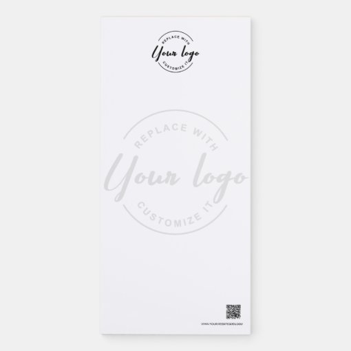 Simple watermark custom logo qr code website magnetic notepad | Zazzle