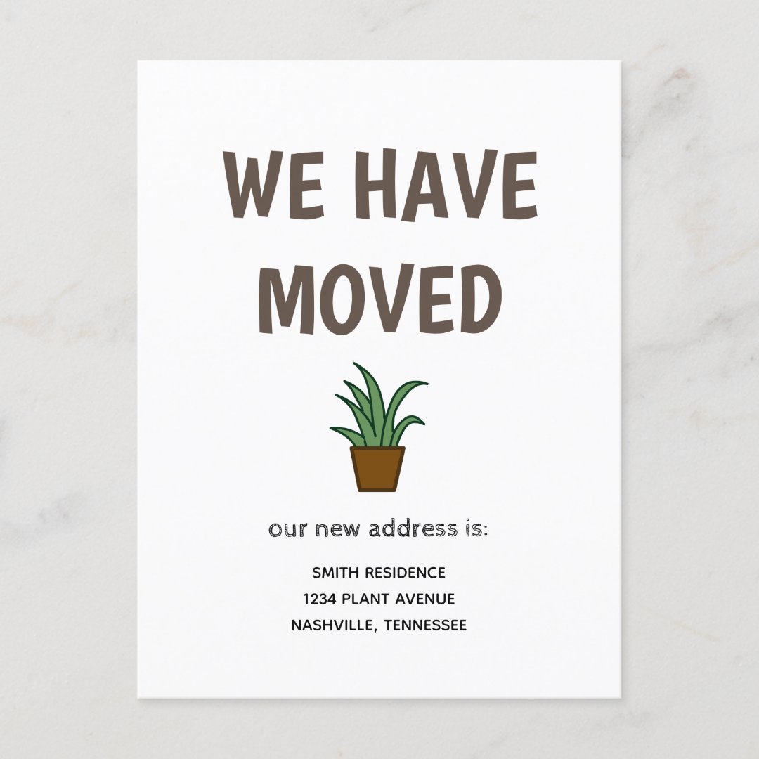 SIMPLE WE HAVE MOVED ANNOUNCEMENT POSTCARD | Zazzle