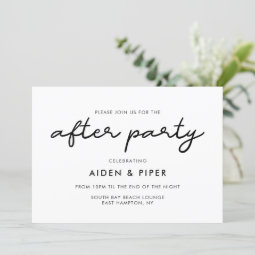 Simple wedding after party invitation | Zazzle