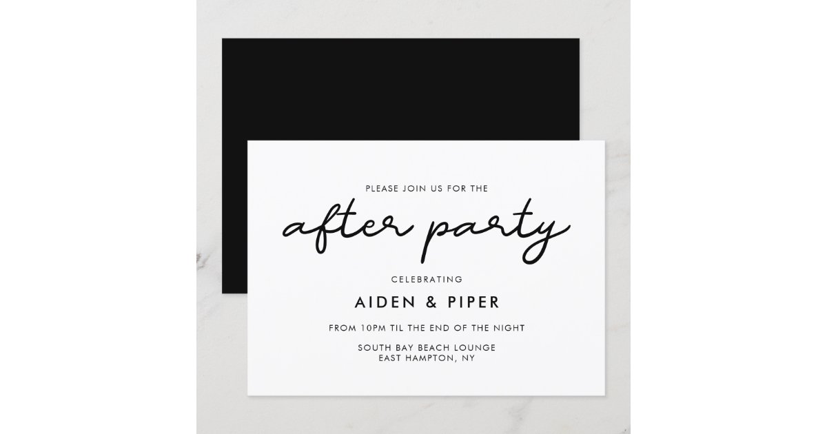 Simple wedding after party invitation | Zazzle