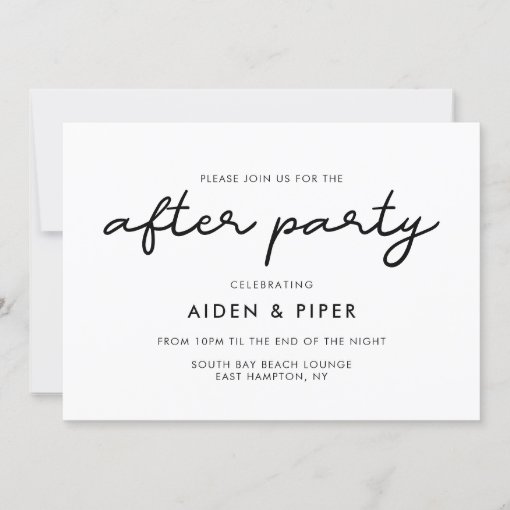 Simple wedding after party invitation | Zazzle