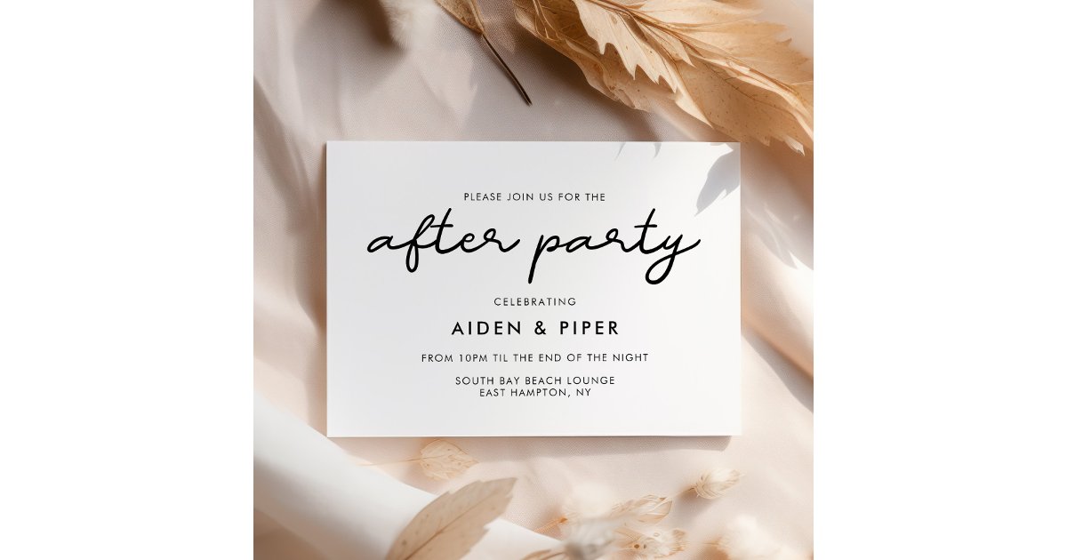 Simple wedding after party invitation | Zazzle