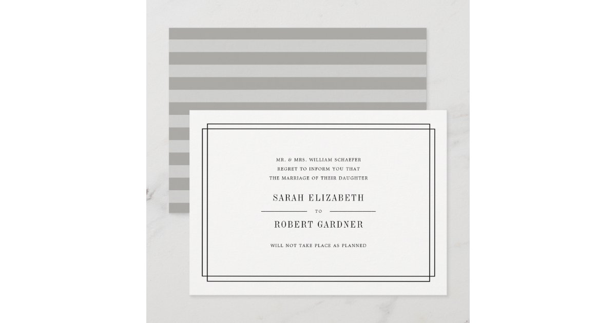 Simple Wedding Cancellation Announcement | Zazzle