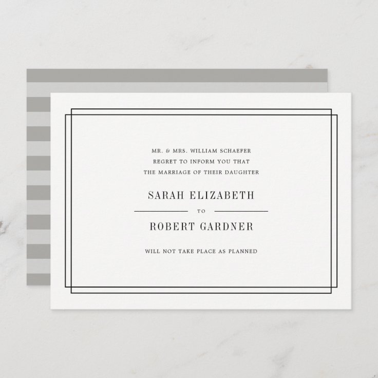 Simple Wedding Cancellation Announcement | Zazzle