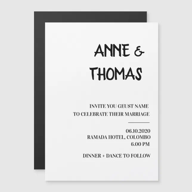 Simple Wedding card | Zazzle