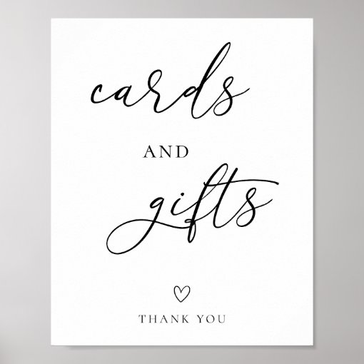 Simple Wedding Cards and Gifts Sign | Zazzle