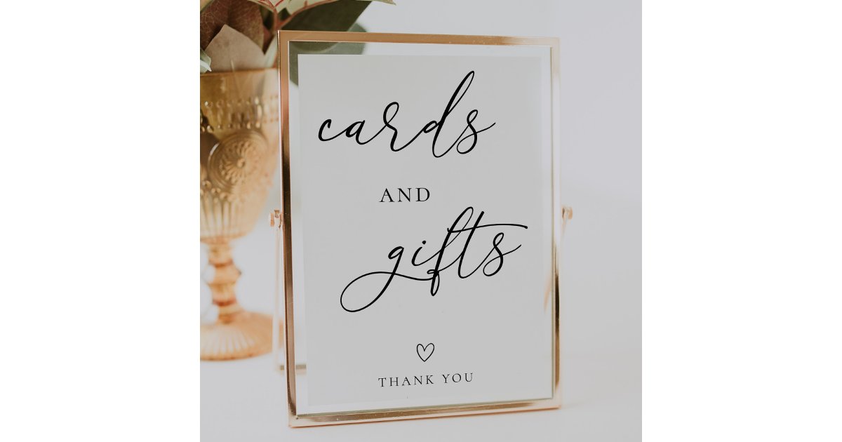 Simple Wedding Cards and Gifts Sign | Zazzle