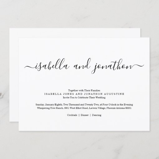 Simple Wedding Invitation | Zazzle